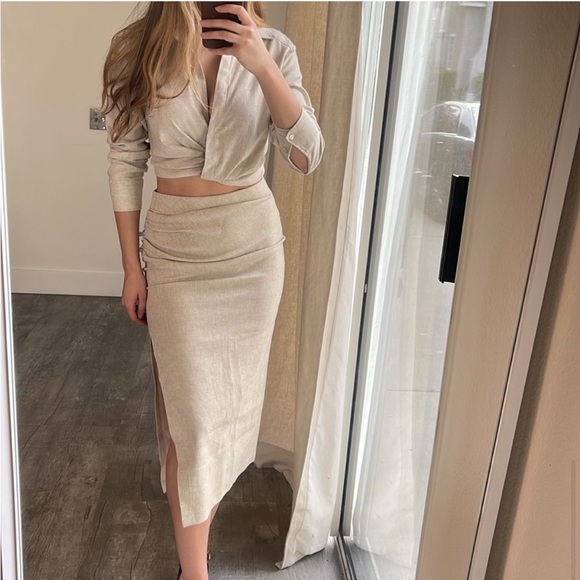 Zara | Skirts | Zara Linen Blend Set | Poshmark